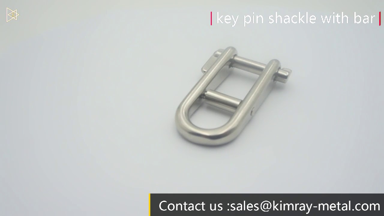stainless steel key pin Halyard shackle with bar - YouTube