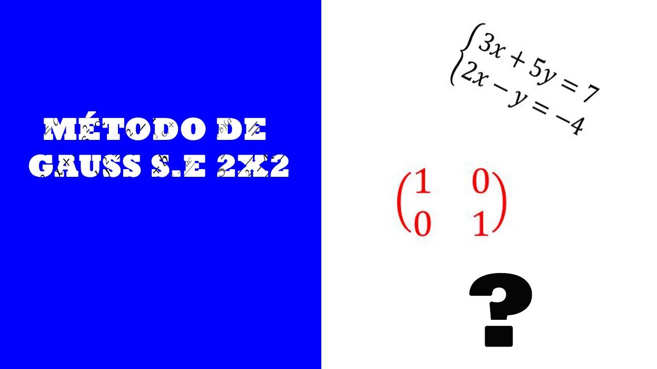 Método de Gauss Jordan sistema de ecuaciones 2X2 - YouTube