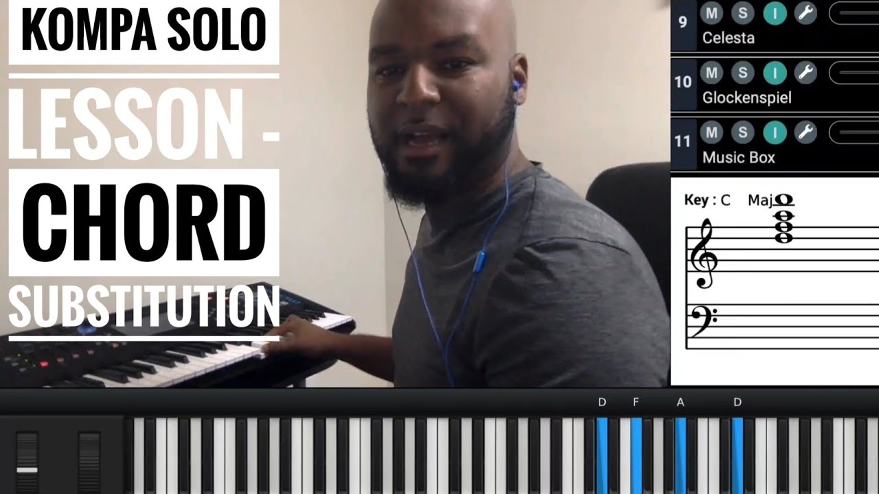 Kompa Keyboard Solo Lesson - Harmonic Minor Substitution - YouTube