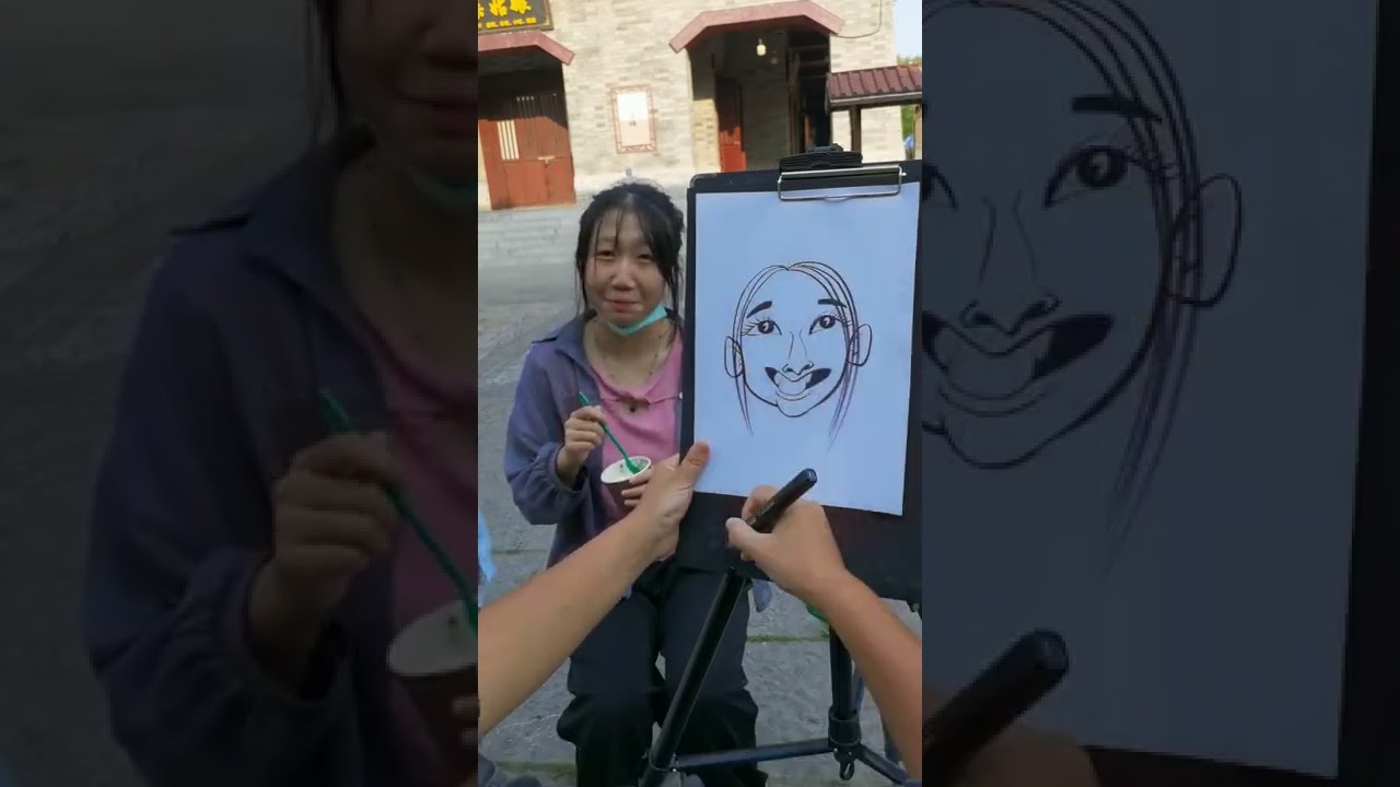 Big face exaggerated portrait cartoon (p126) #art #funny #shorts - YouTube