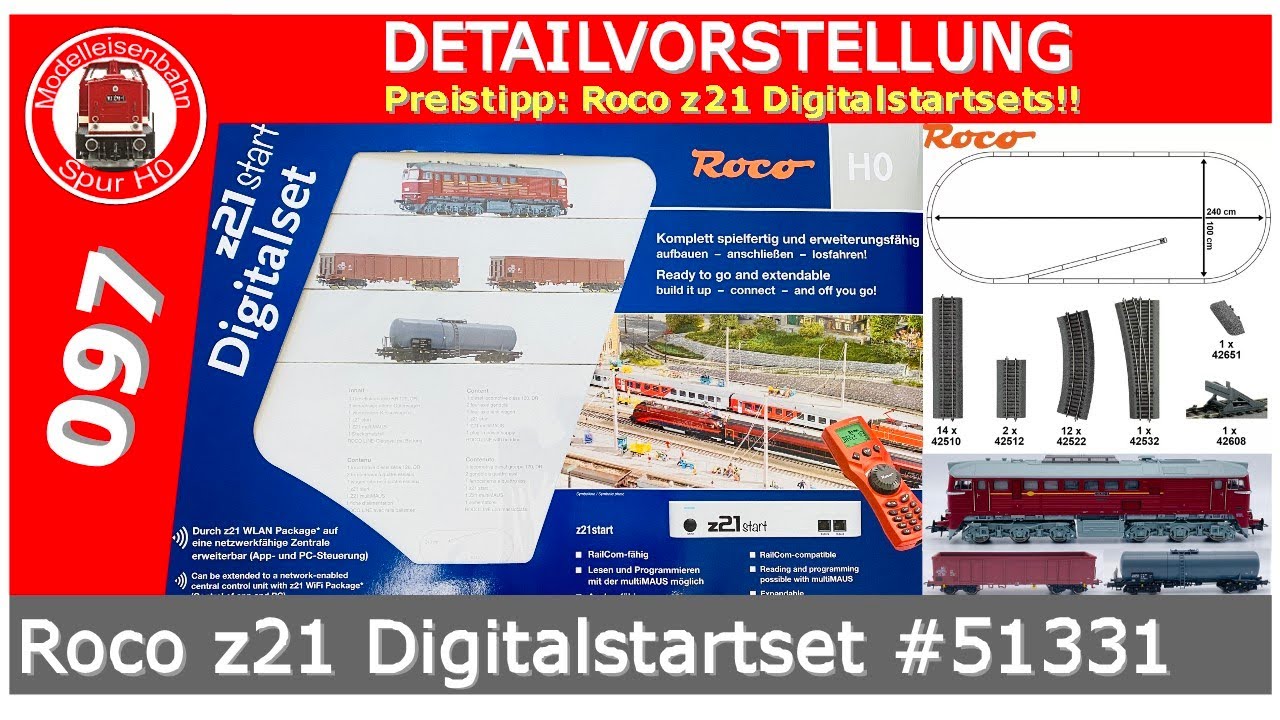 Roco z21 start Digitalset #51331 mit BR 120 und 3 Güterwagen - YouTube