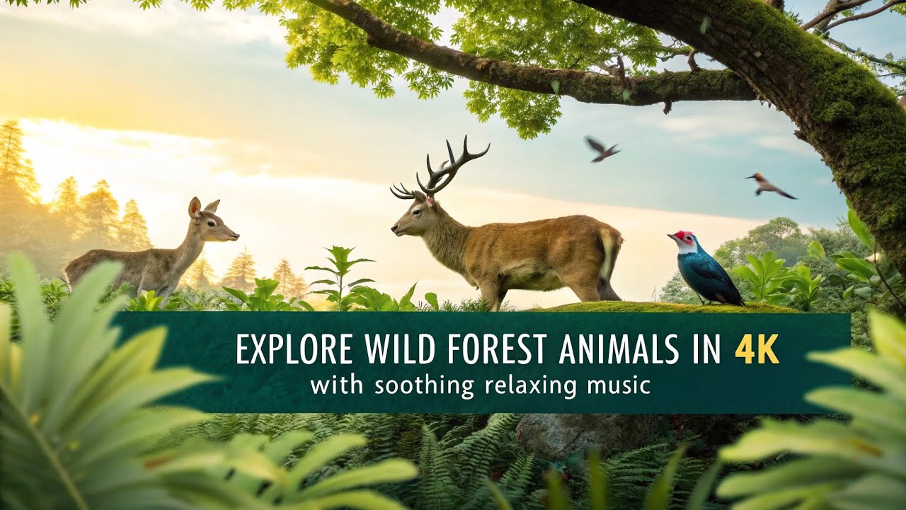 Explore Wild Forest Animals in 4K 🌿 With Soothing Relaxing Music" - YouTube