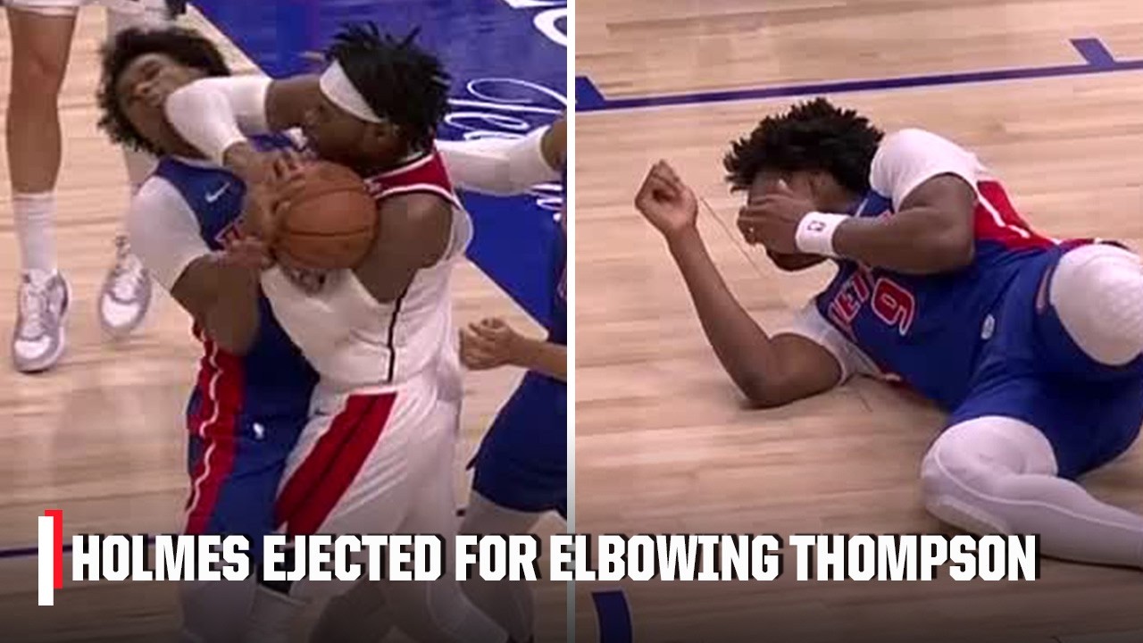 Richaun Holmes EJECTED for elbowing Ausar Thompson in the face | NBA on ...