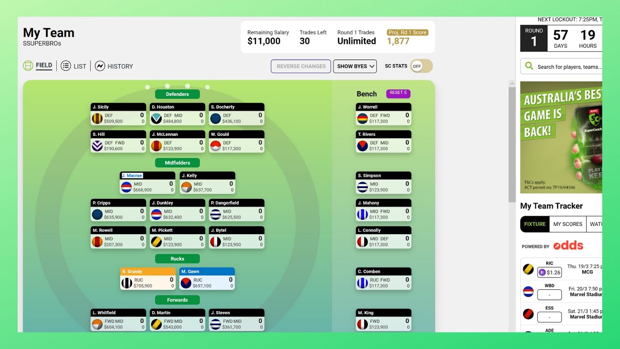 SuperCoach 2020 AFL Team Update Video - YouTube