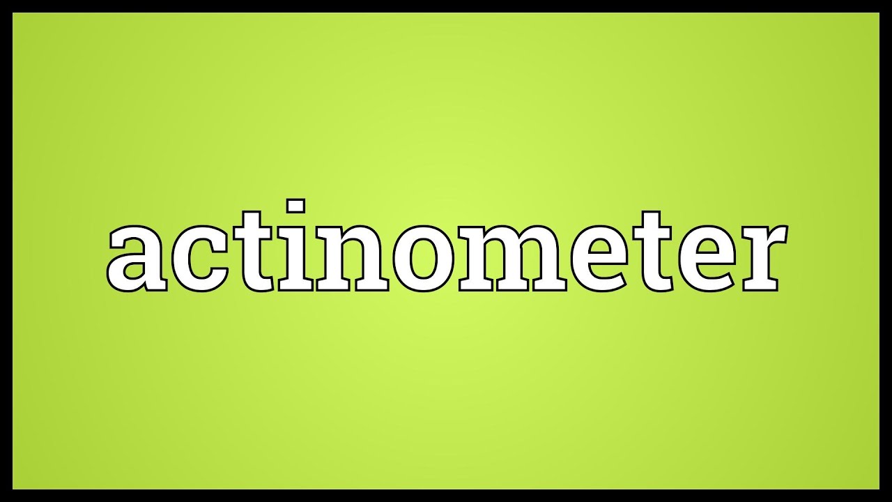 Actinometer Meaning - YouTube