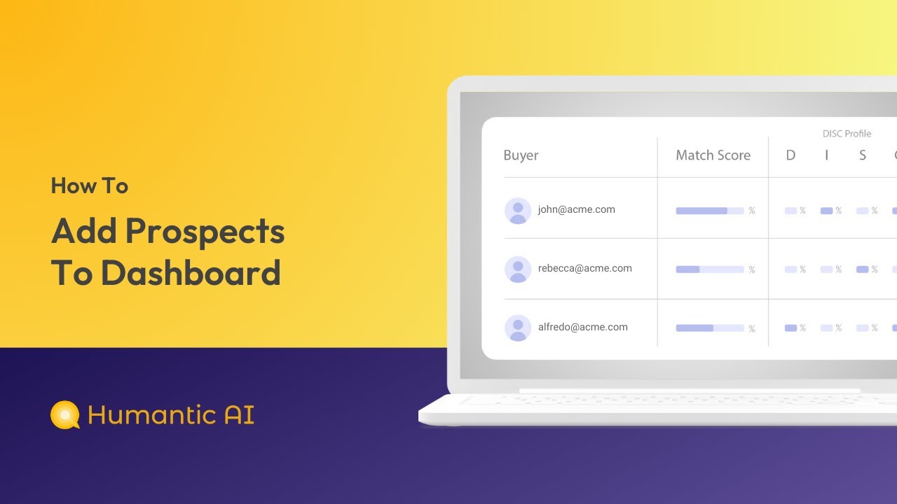 How to add prospects on the Humantic AI dashboard - YouTube