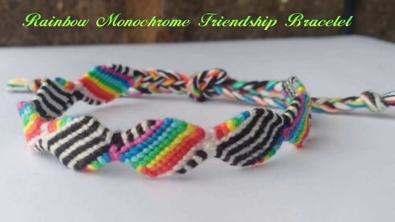 Rainbow & Monochrome "Circle" Friendship Bracelet [Tutorial ...