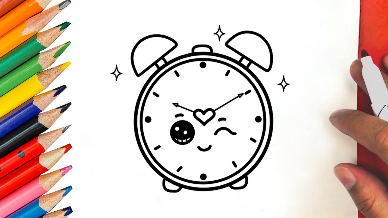How to Draw a cute Clock - YouTube