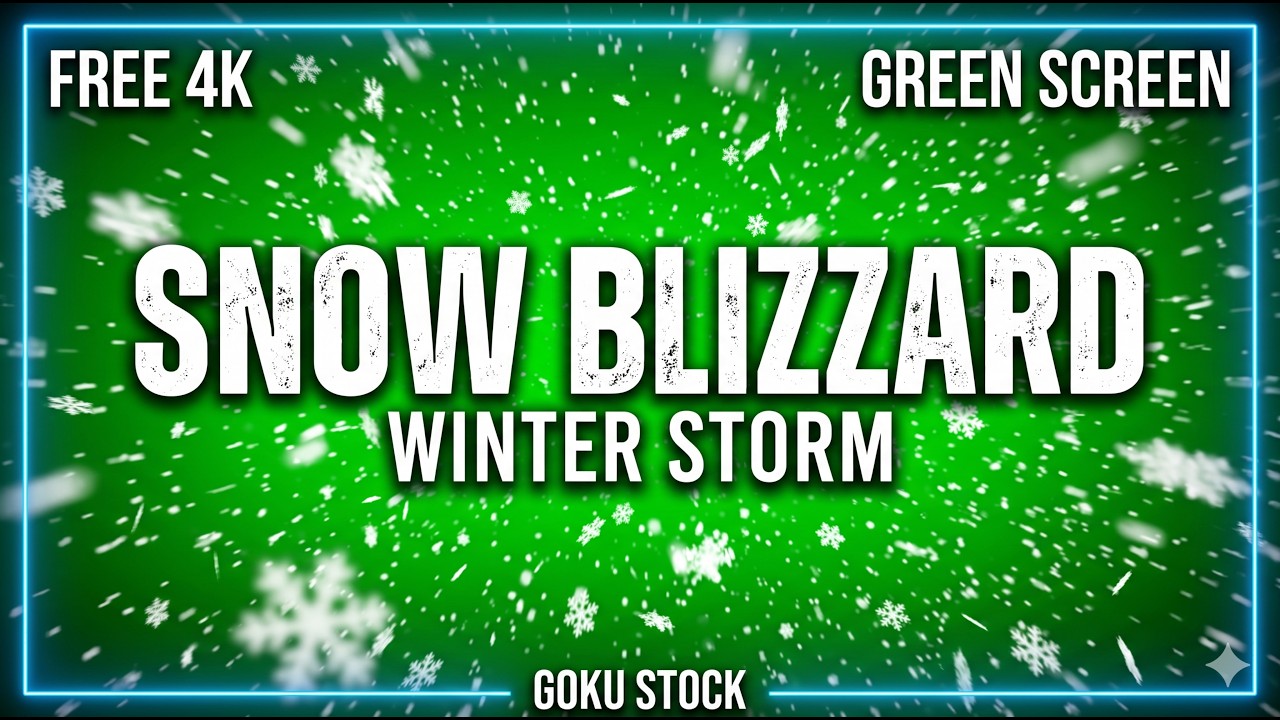 5 Minutes Heavy Snow Blizzard on Green Screen - 4K Ultra HD - Chroma ...