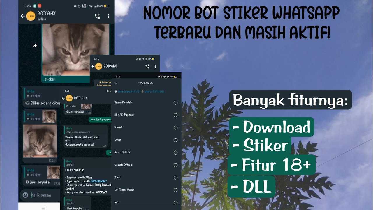 Bot stiker wa terbaru dan masih aktif! || Nomor bot wa banyak fiturnya ...