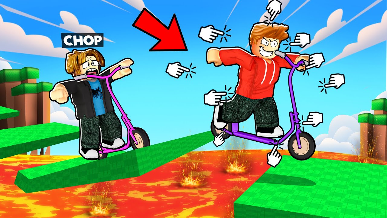 ROBLOX CHOP AND FROSTY RACING SCOOTERS IN WORLD AT HIGH SPEED - YouTube