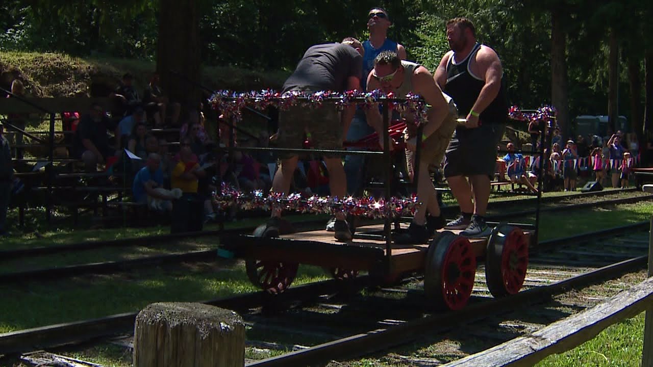 Pierce Co. community holds annual handcar races - YouTube
