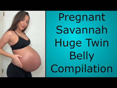 Pregnant Savannah Huge Twin Belly Compilation | TikTok