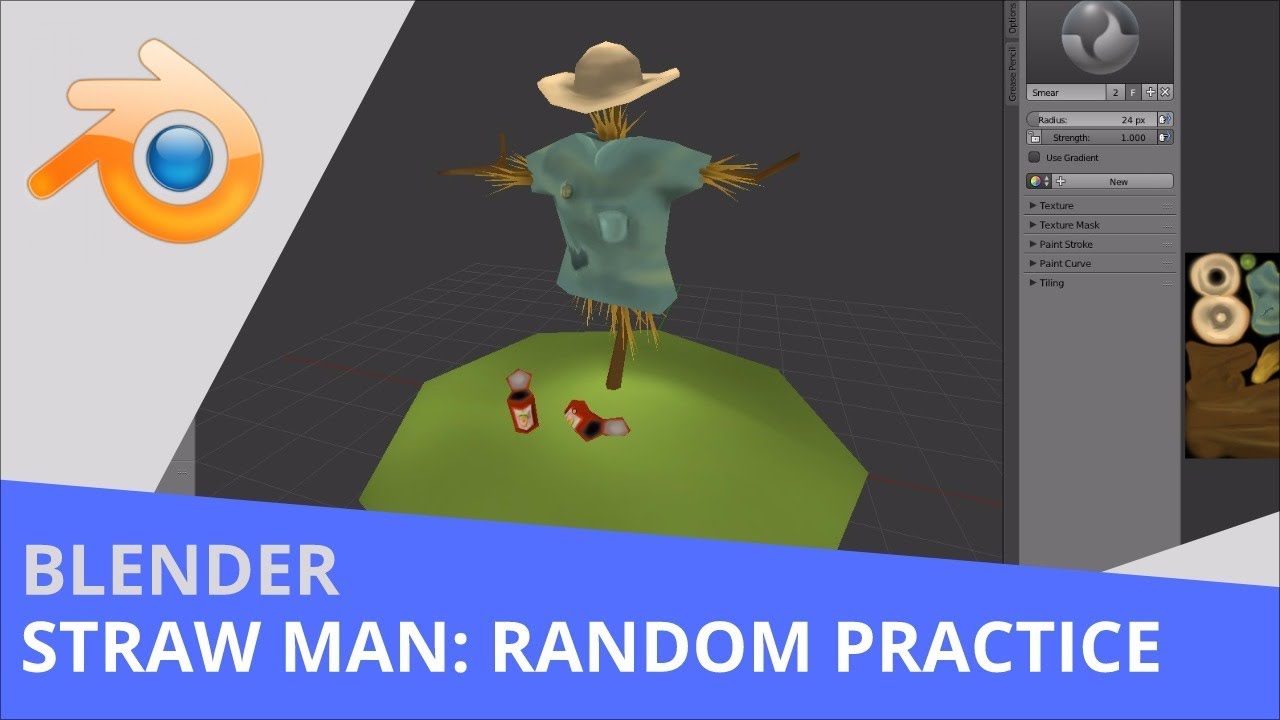 Blender - 3D Stylized Hand Painted Straw Man - YouTube