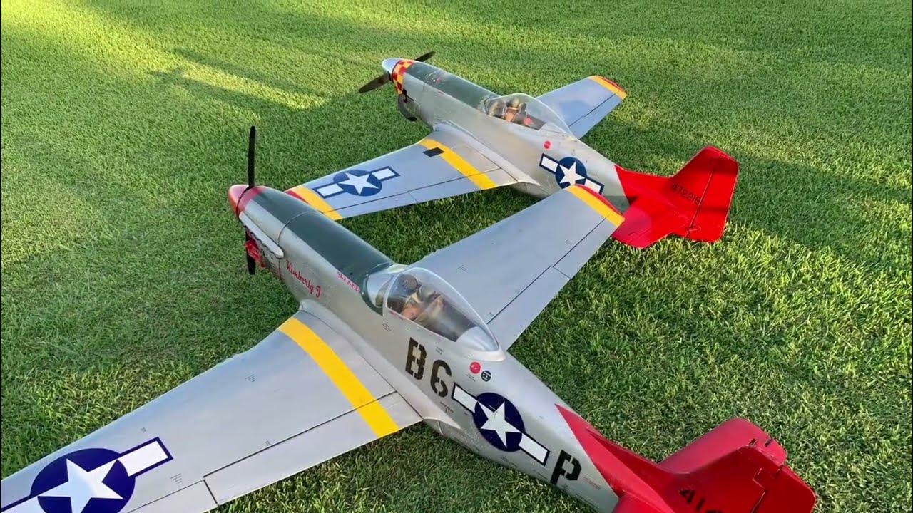 Denton top flite P-51 Mustang red tail - YouTube