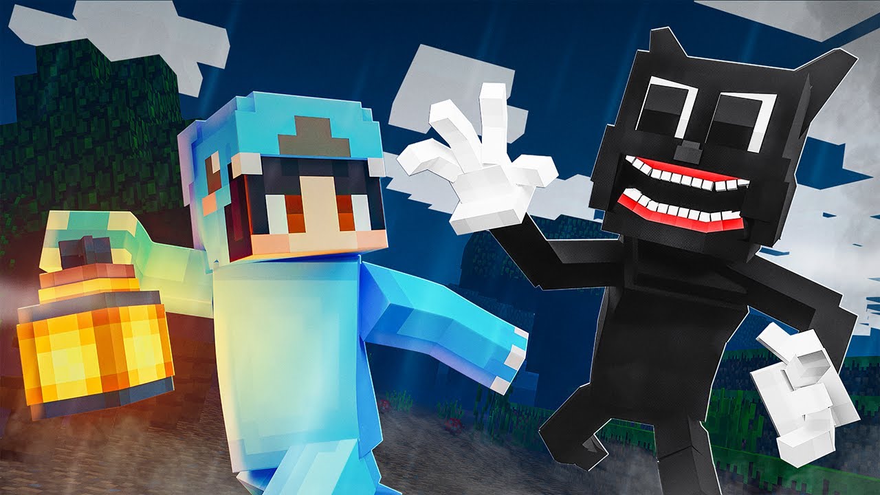 We Survived CARTOON CAT In Minecraft With Crazy Fan Girl! - YouTube