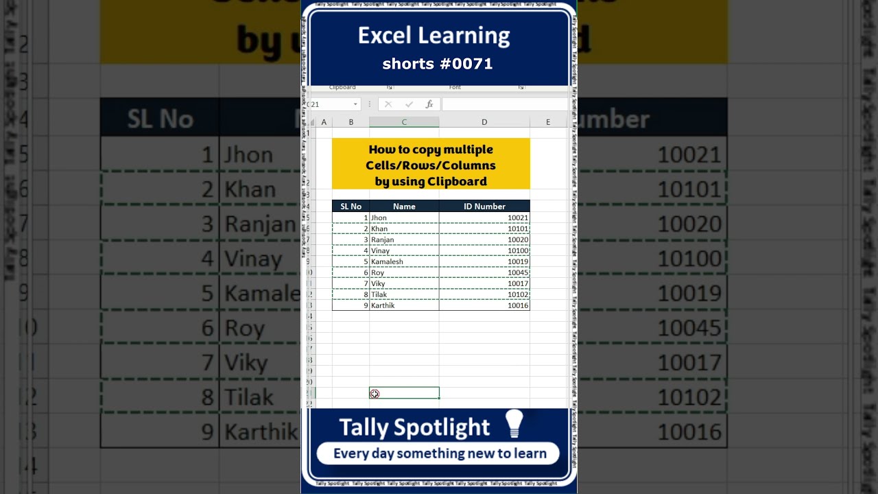 How To Copy Multiple Rows Or Column By Using Clipboard In Excel 71 How To Copy Multiple Rows Or Column By Using Clipboard In Excel 71