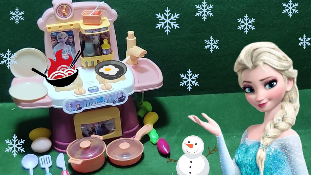 10 Minutes Satisfying With Unboxing Cute Frozen Elsa Kitchen Playset ...