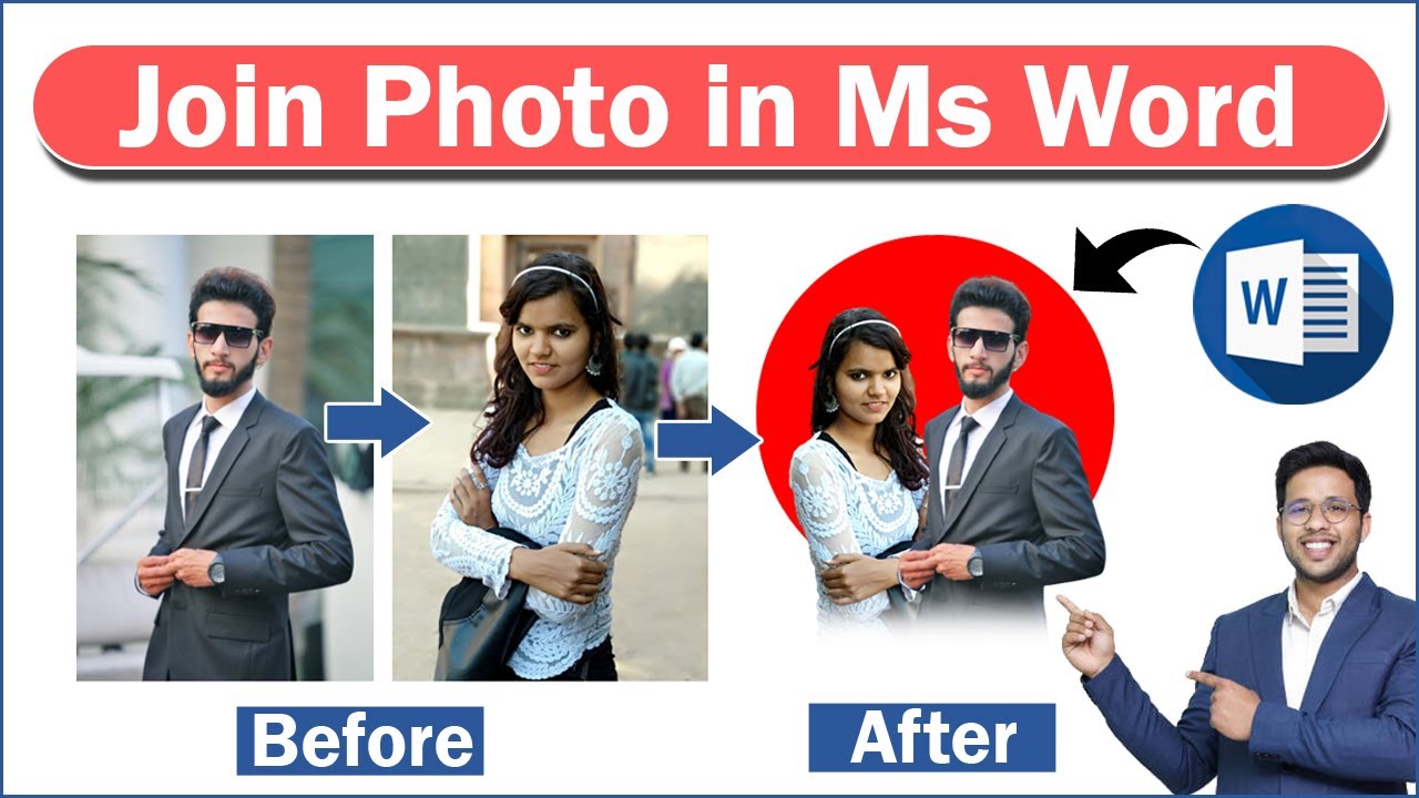 How to Join Photo in Microsoft Word Hindi Tutorial || Image Join ...