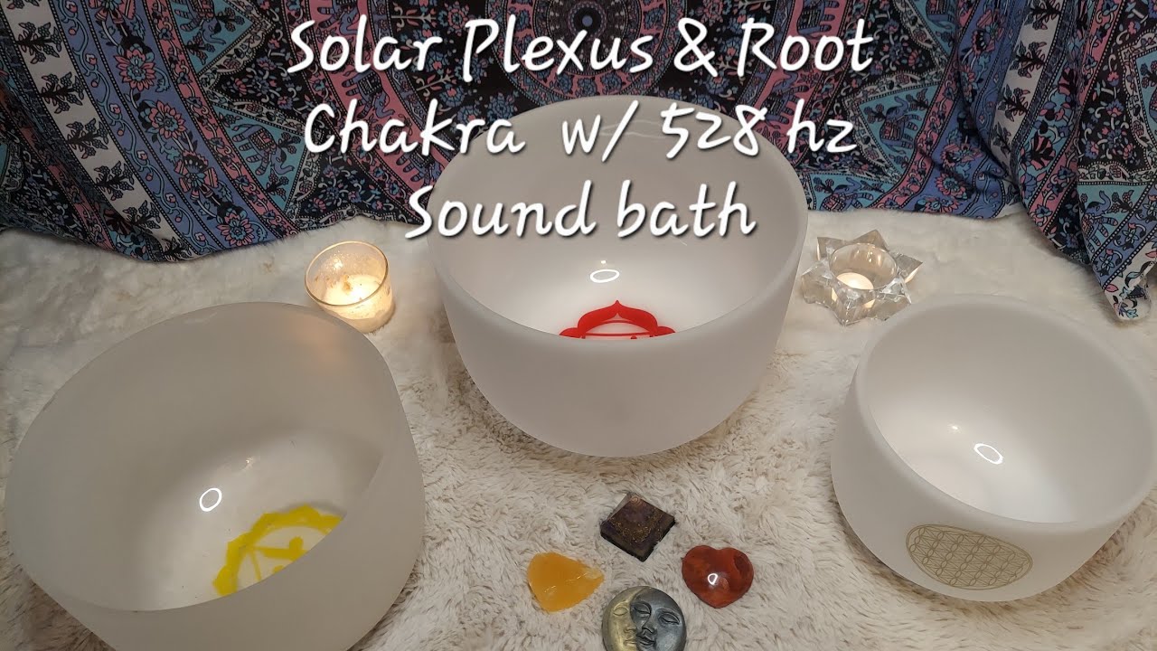 528 Hz Singing bowl with Solar Plexus & Root Chakra bowls. Sound ...