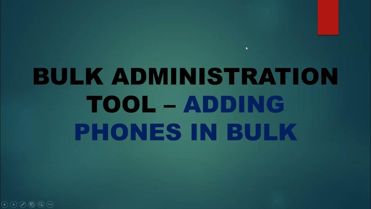 Lecture - 45 | Bulk Administration Tool - How to add Phones in Bulk on CUCM - YouTube