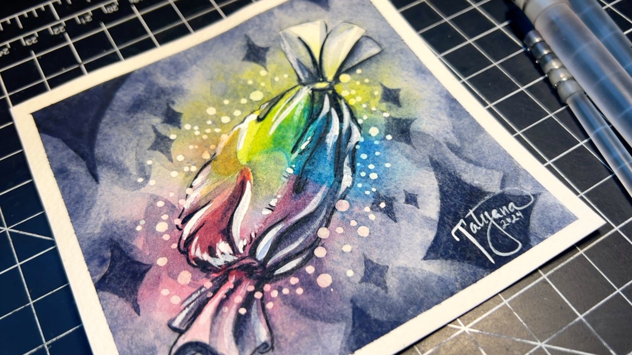 Painting Candy with Watercolor Techniques - YouTube