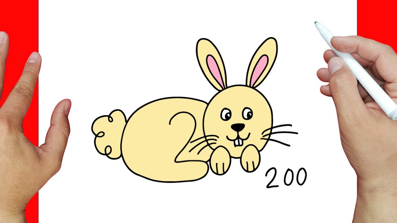 como dibujar un conejo con numeros | Dibujos fáciles - YouTube