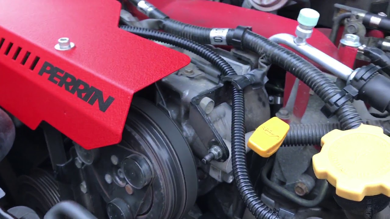 Perrin alternator cover for Subaru WRX STI GDB - YouTube