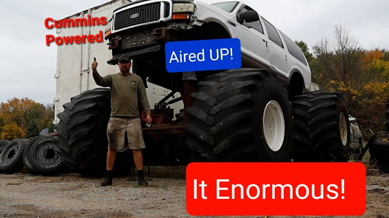 The Ford Excursion Monster truck is Huge! Air bags make it a Giant ...