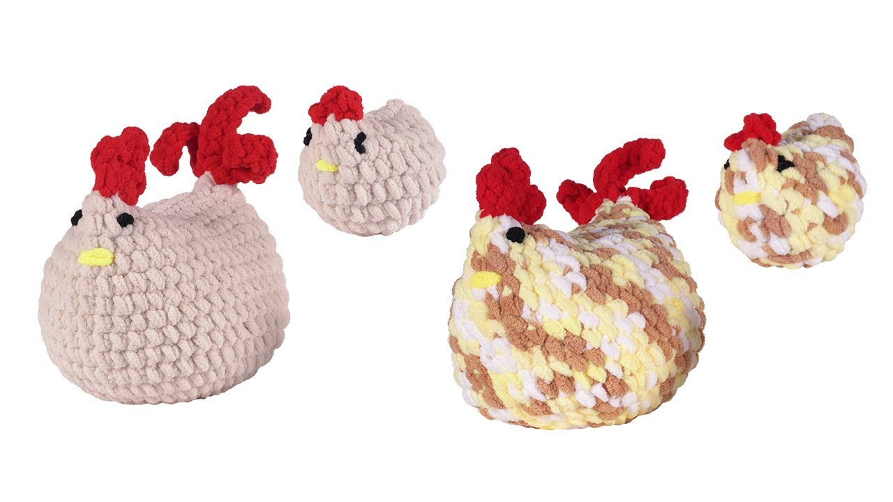 Chicken-6：How to crochet the hen's cockscomb and tail? - YouTube