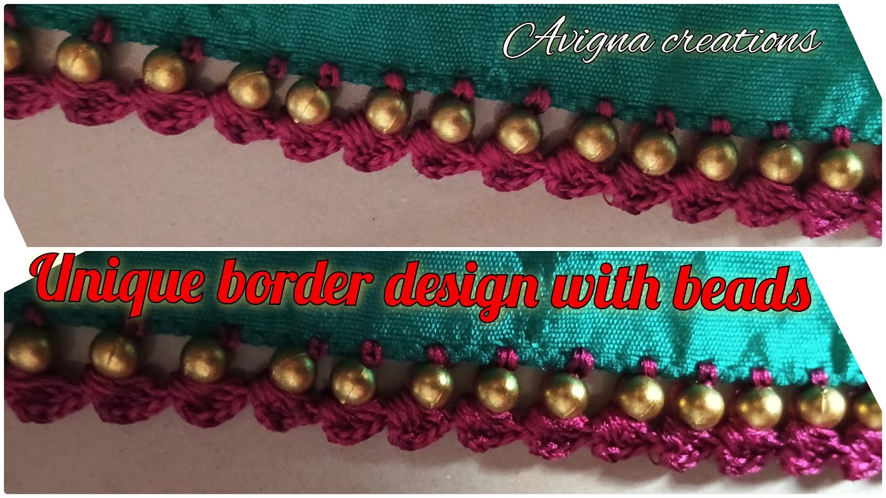 Unique border design with beads - YouTube