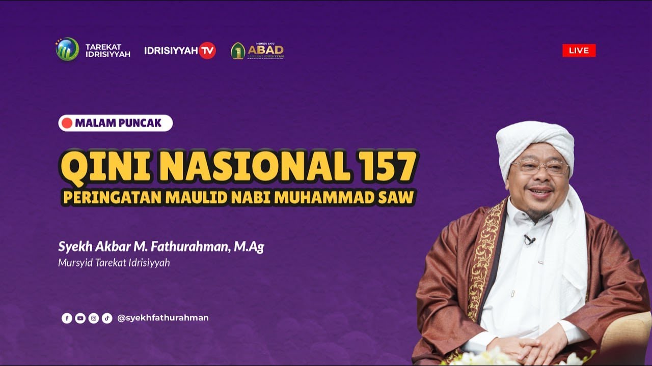 🔴[LIVE] MALAM PUNCAK QINI NASIONAL KE-157 @SyekhFathurahman - YouTube