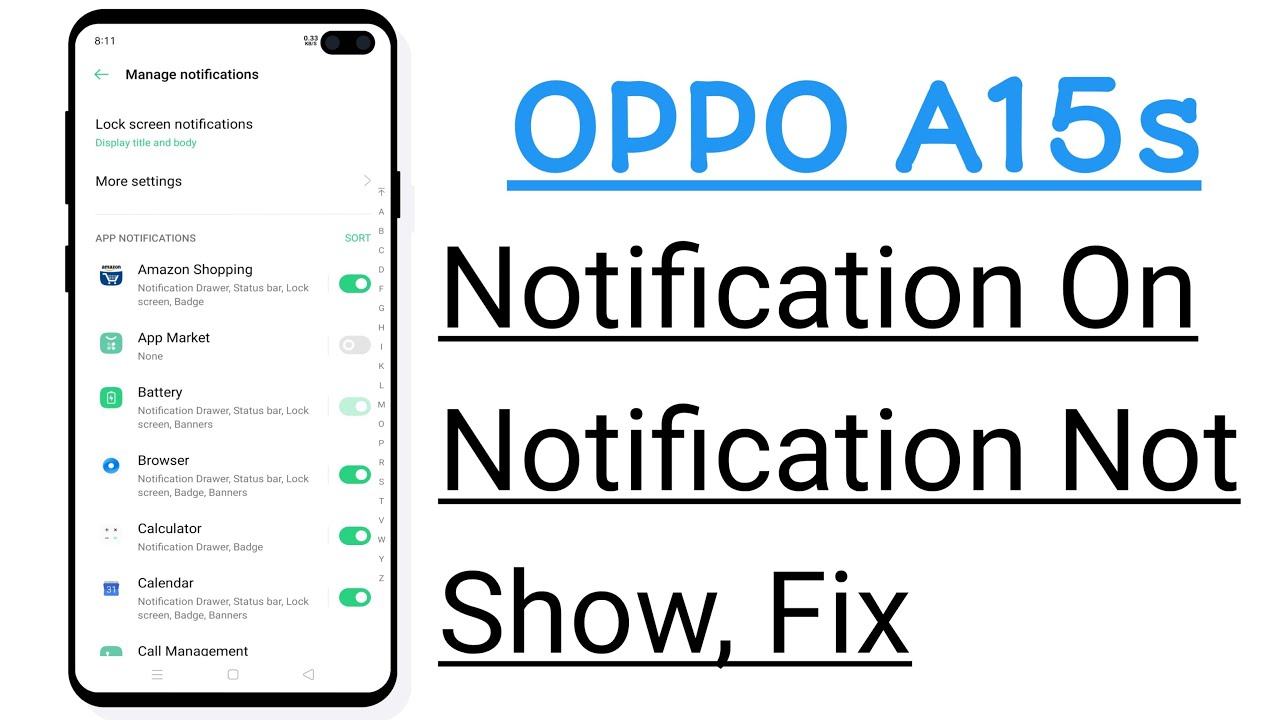 OPPO A15s Notification Setting Notification Allow And Deny ...