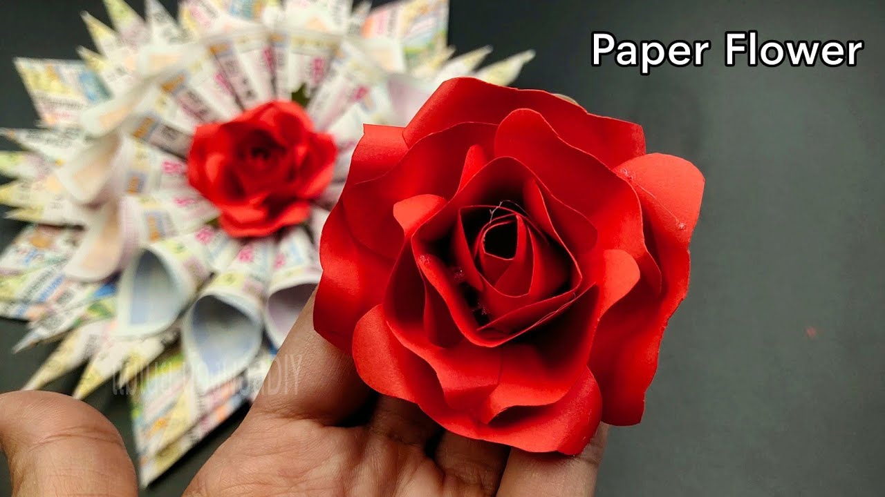 Diy How To Make Paper Flower รีวิวดอกไม้ประดับกระทงดอกกุหลาบ ดอกไม้