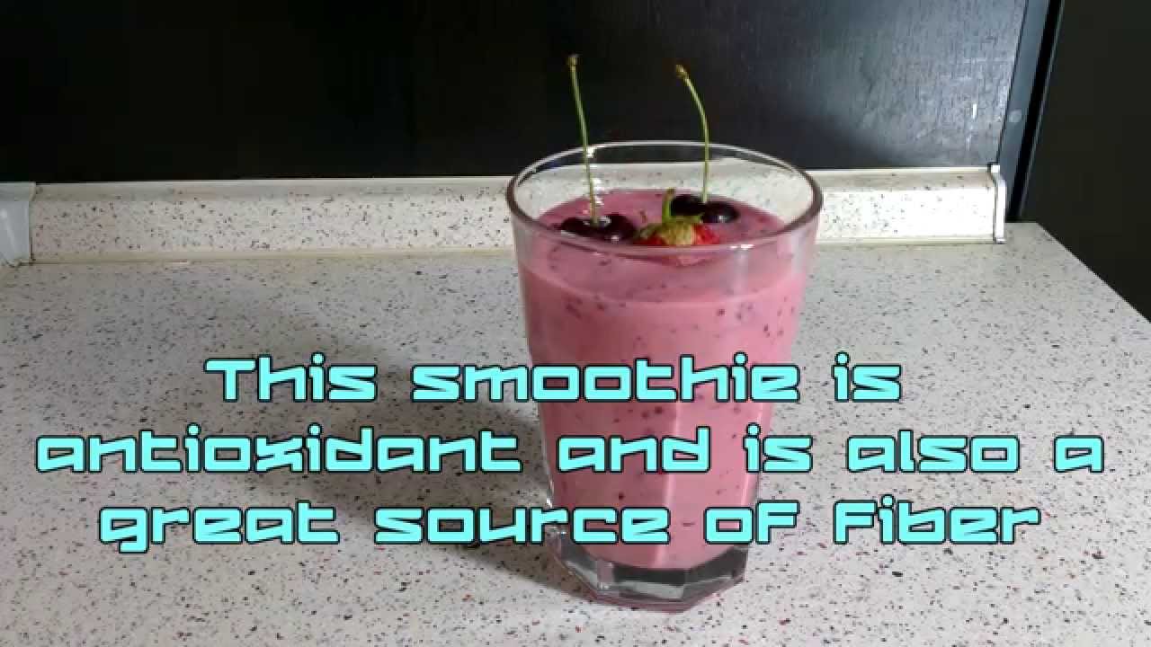 How to make a Cherry, Rainier Cherry and Strawberry Smoothie - YouTube