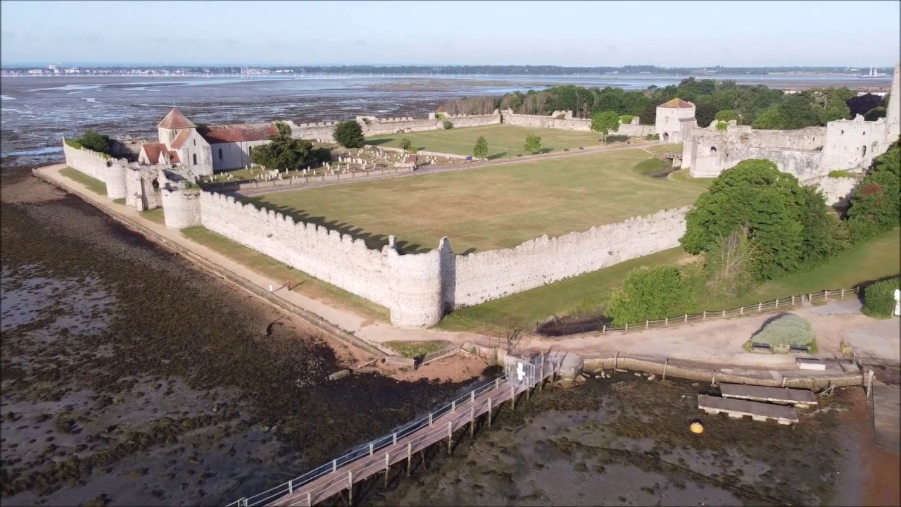 Porchester Castle Fareham by air / drone - YouTube