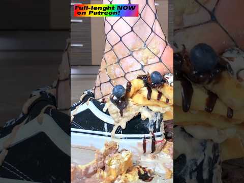 Pea vs. Ice cream Waffles In Shoes! Oddly Satisfying Feet Crushing Food! ASMR