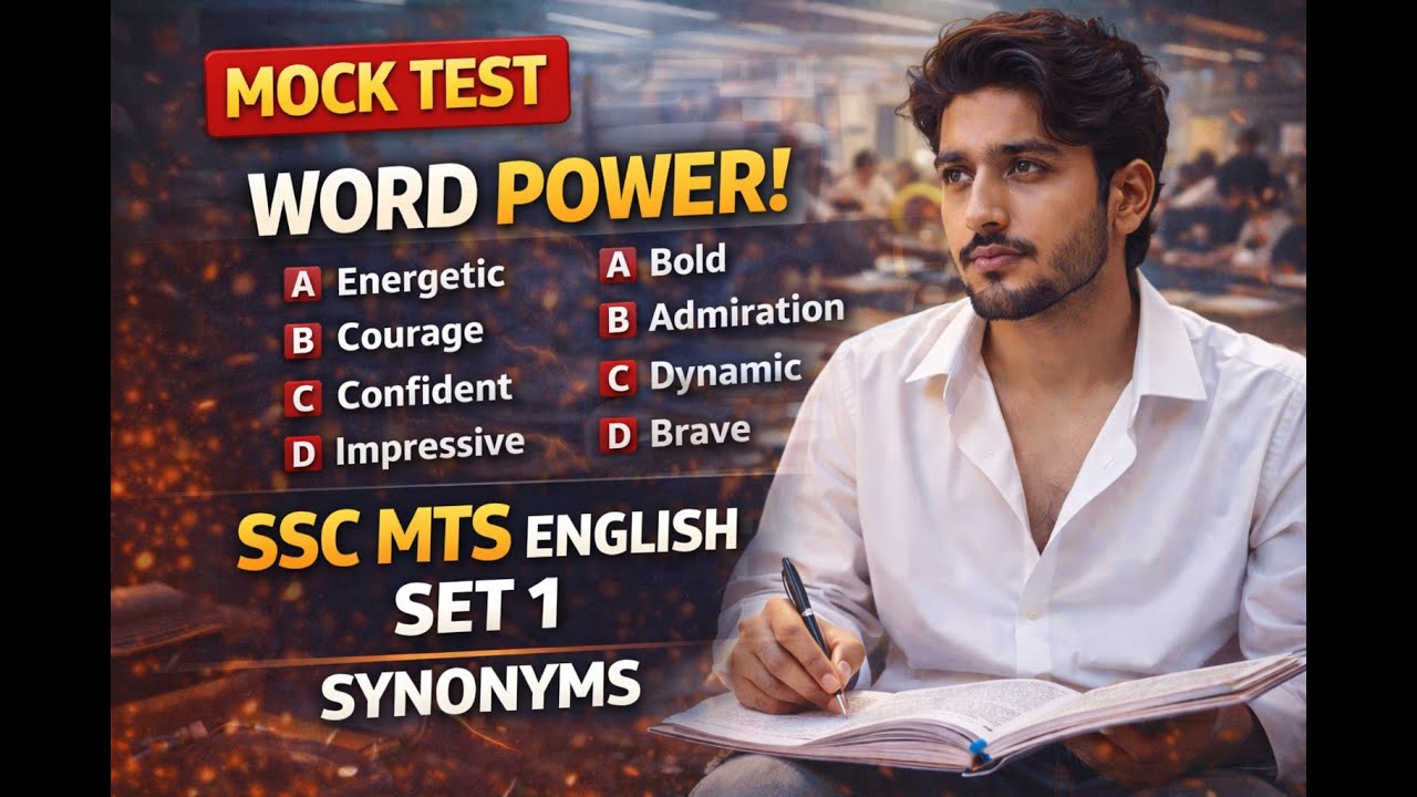 SSC MTS English Mock Test | Synonyms | Word Power | Set 1 - YouTube