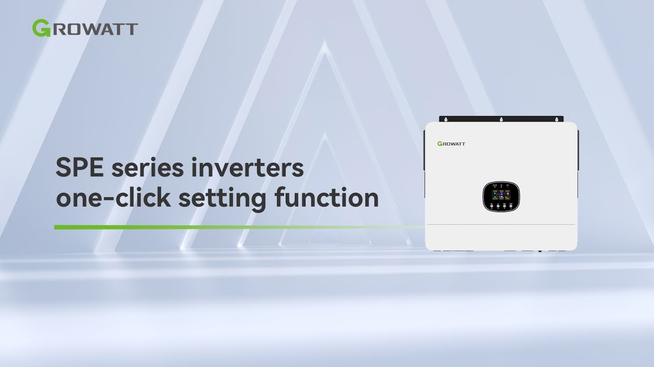Configuration Guide: SPE Series Inverters One-Click Setting Function ...