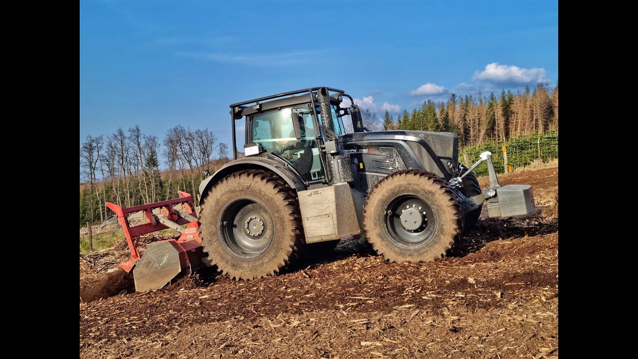 🌲*Black* Fendt 936 Vario Forst & AHWI M700 Forestry mulching ...