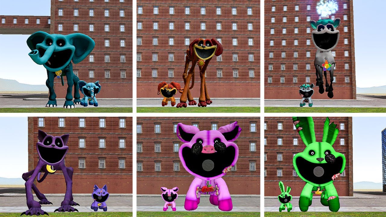 EVERY SMILING CRITTERS GIANT FORM IN POPPY PLAYTIME CHAPTER 3!! Garry's ...