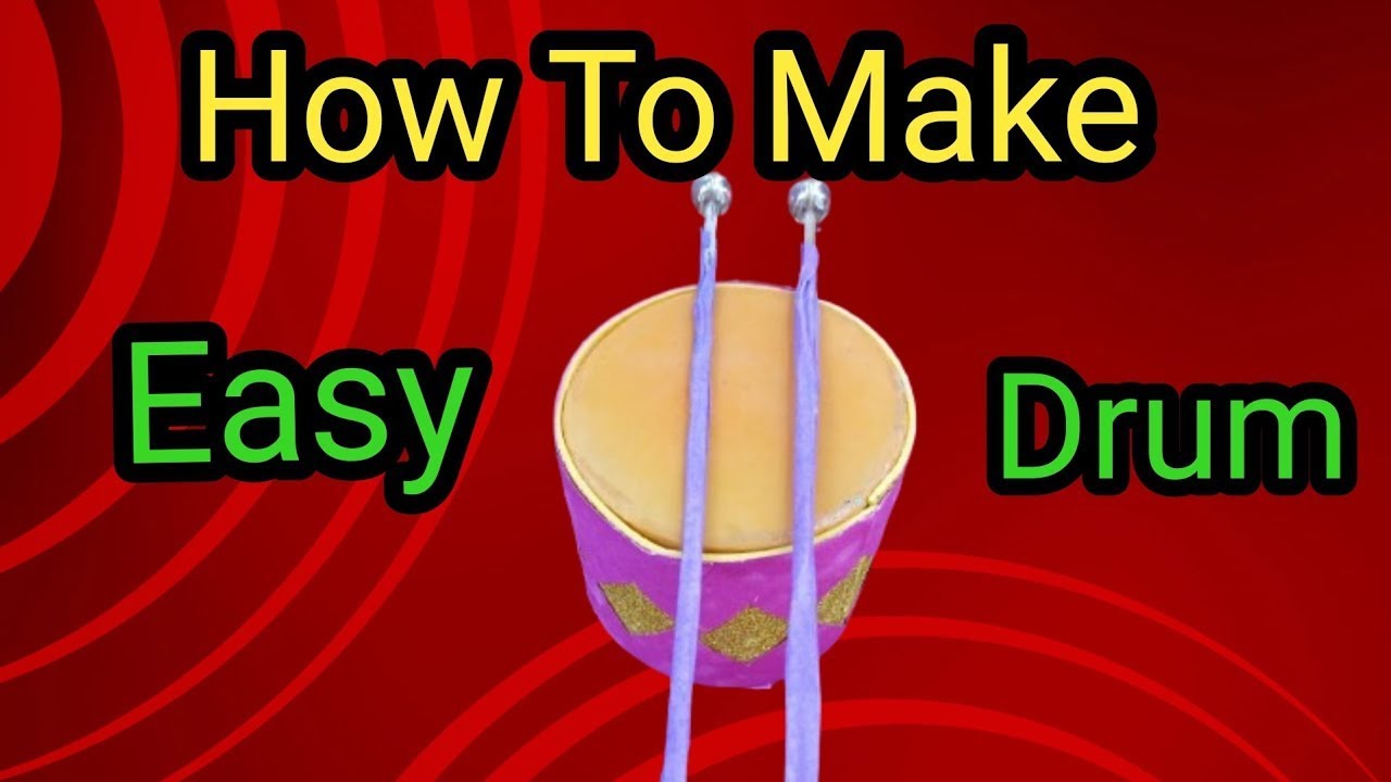 How To Make Easy Drum With PipeRoll And Baloons/DIY Drum For School ...