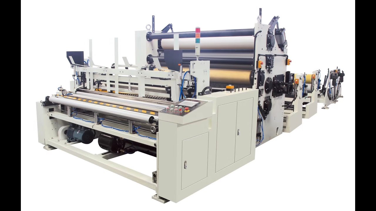 Automatic jumbo roll Maxi roll rewinder machine and maxi roll band saw ...