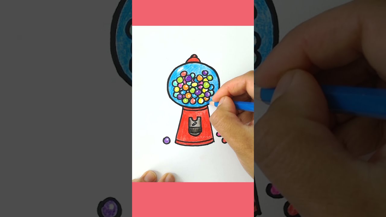 CÓMO DIBUJAR UNA MÁQUINA DE CHICLES/ HOW TO DRAW GUMBALL MACHINE # ...