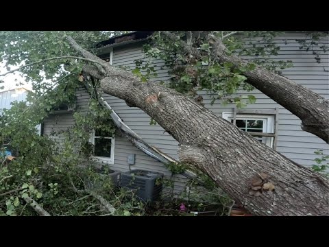HURRICANE HELENE REMOVING TREE OFF A HOME - YouTube