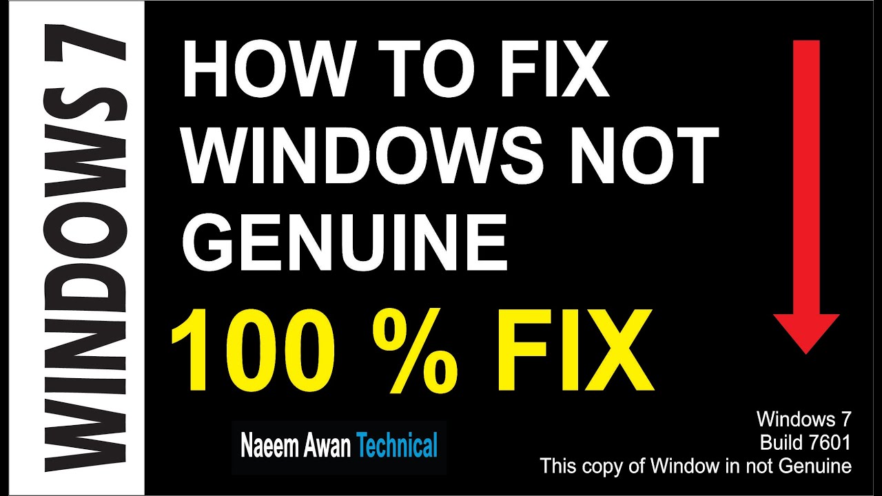 How to Fix Windows is Not Genuine | Remove Build 7601/7600 | 100% ...