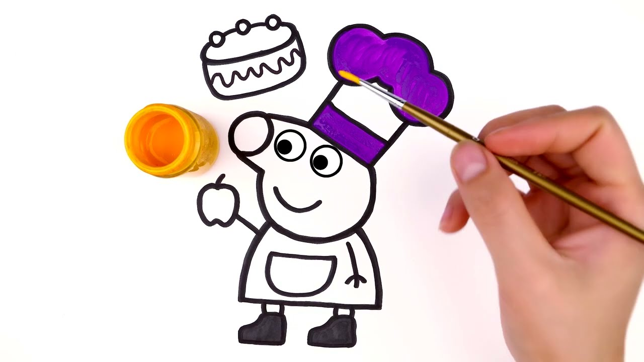 Peppa Pig Drawing, Painting and Coloring for Kids, Toddlers | Learn How ...