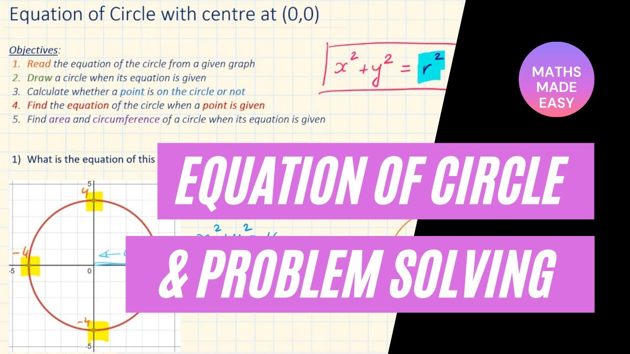 EQUATION of CIRCLE centre at origin + SOLVE PROBLEMS - YouTube