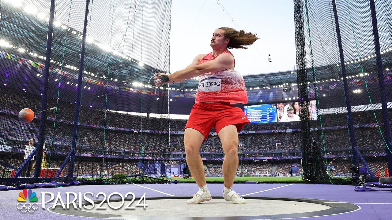 Ethan Katzberg SECURES men's hammer throw gold for Canada | Paris ...