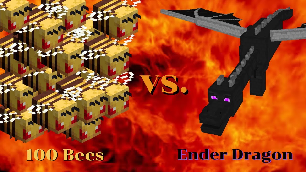 100 Bees vs. Ender Dragon - YouTube